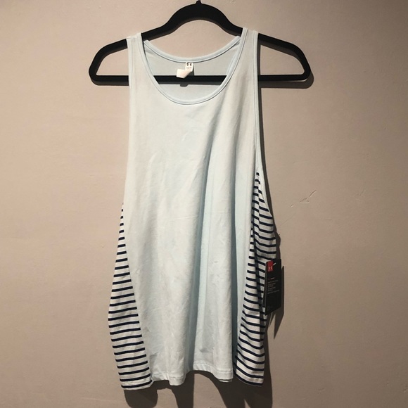 Under Armour | Tops | Under Armour Light Blue Tank W Dark Blue Stripe ...